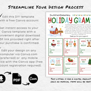 Editable Holiday Grams Canva Template, Christmas Candy Grams School ...