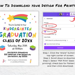 Editable Kindergarten Graduation Invitation Printable, School Ceremony ...