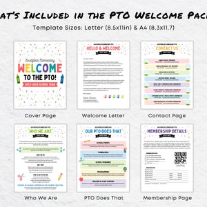 PTO Welcome Packet Template Bundle, Editable PTA Volunteer Handbook ...