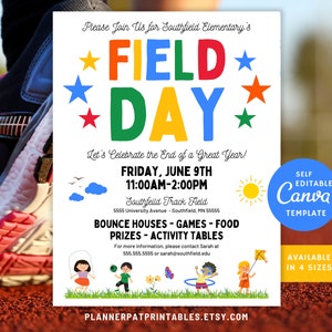 School Field Day Flyer | Editable Canva Template (digital Download) - Etsy