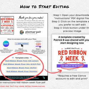 Editable Red Ribbon Week Flyer Template | Anti-drug Awareness Campaign ...