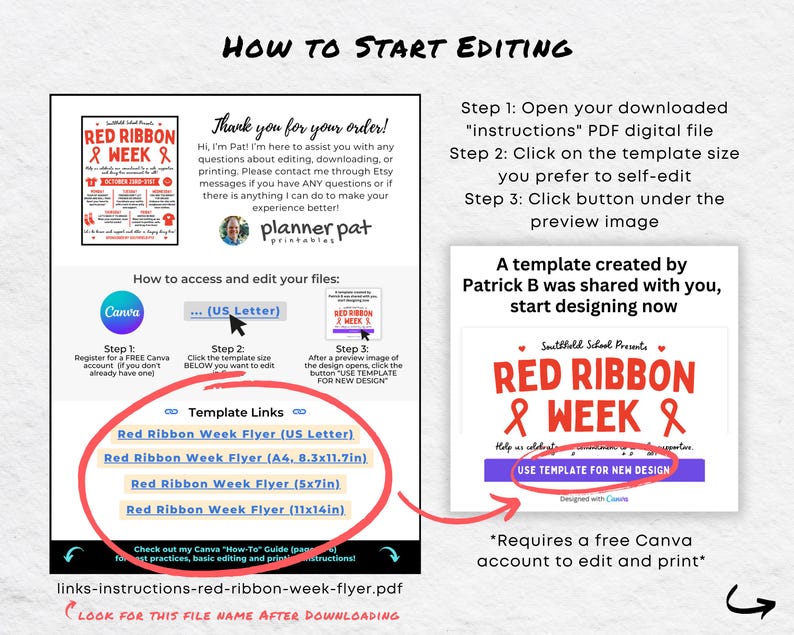 Editable Red Ribbon Week Flyer Template | Anti-drug Awareness Campaign ...