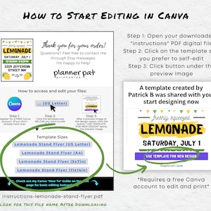 Editable Lemonade Stand Flyer Template, Printable Sign (canva) - Etsy