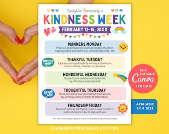 School Spirit Week TEMPLATE, Editable Back to School Flyer, PTA ...