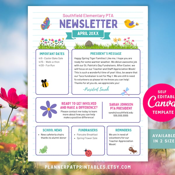 Newsletter Template Editable - Etsy
