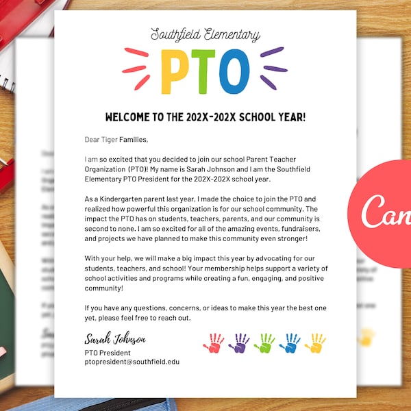 Pta Letter Template - Etsy UK