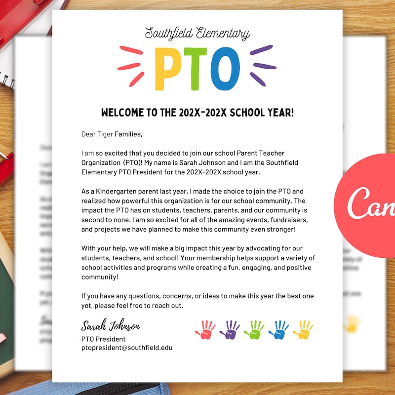 Pta Letter Template - Etsy