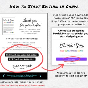 Editable PTO Thank You Letter Template, Edit for PTA - Etsy