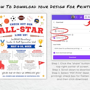 Editable Sports All Star Theme Teacher & Staff Appreciation Sports ...