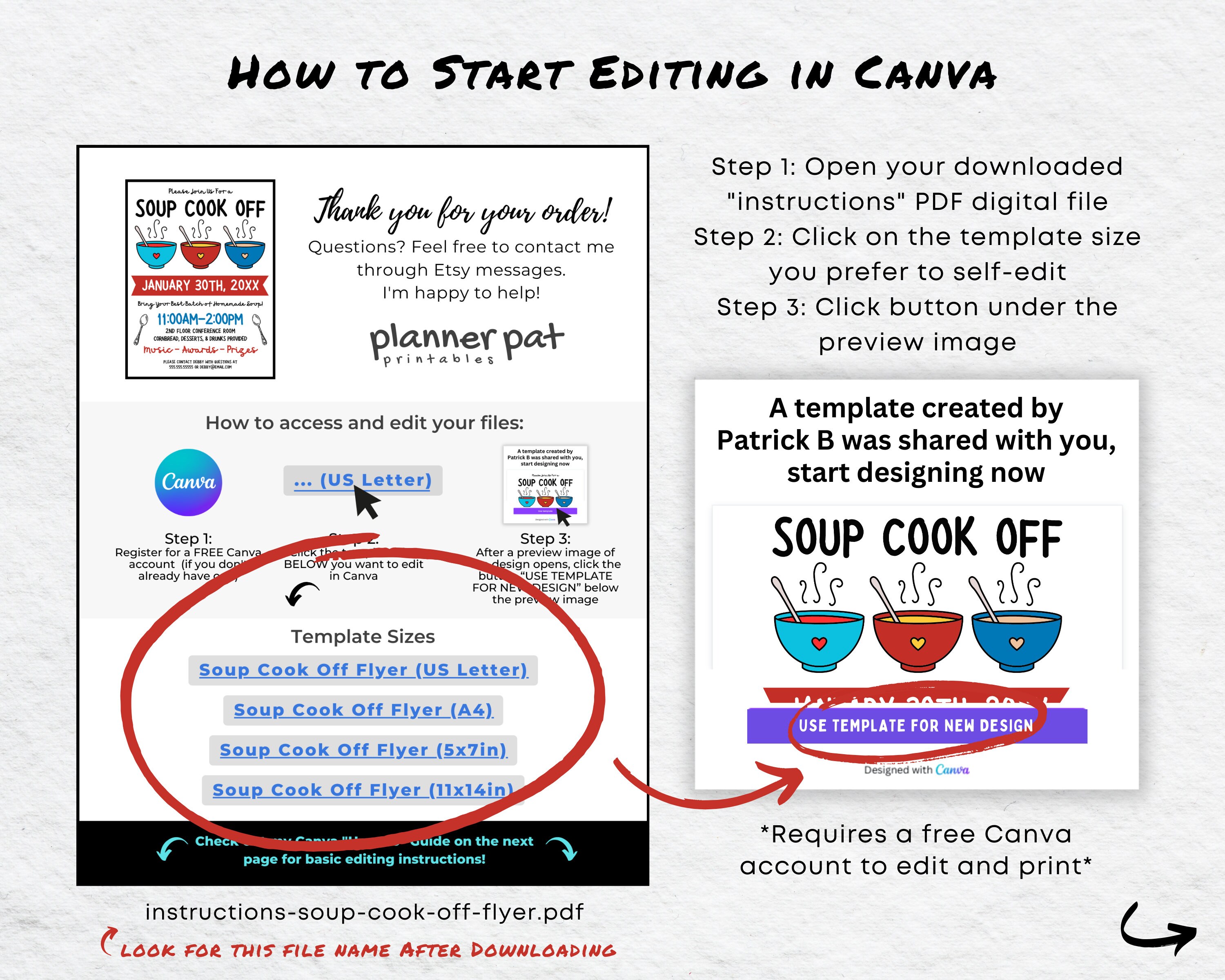Soup Cook off Flyer Template: Editable Office Competition Poster (canva ...