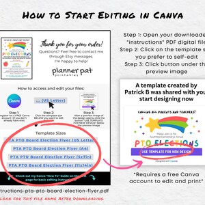 Editable PTA PTO Election Volunteer Board Member Flyer Printable Canva ...