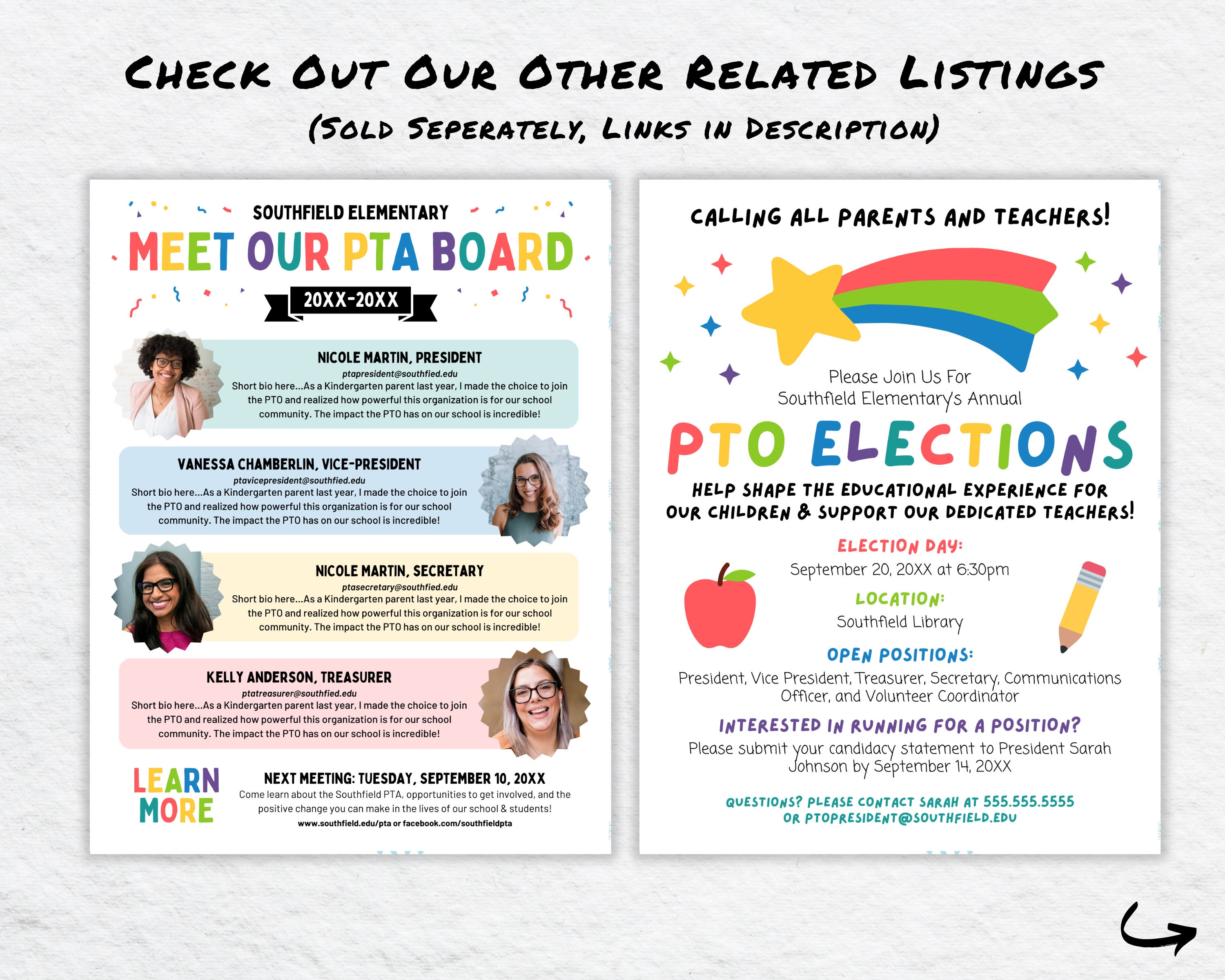 Editable PTO PTA Elections Flyer: Volunteer Board Member ...