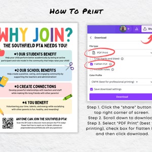 Editable PTA PTO Flyer Template: Why Join Volunteer Recruitment Poster ...