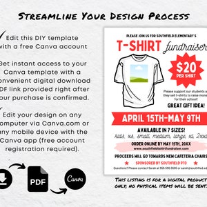 T-shirt Fundraiser Flyer Editable Printable, Spirt Wear Template Canva ...