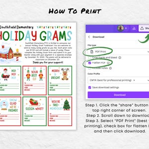 Editable Holiday Grams Canva Template, Christmas Candy Grams School ...