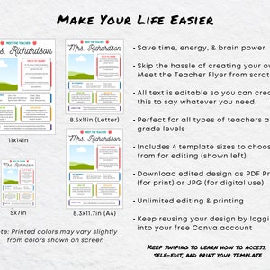 Editable Meet the Teacher Flyer Template, Open House Introduction ...