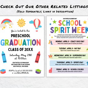 Editable Kindergarten Graduation Invitation, Preschool Graduation ...