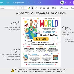 Editable International Theme Teacher & Staff Appreciation Around the ...