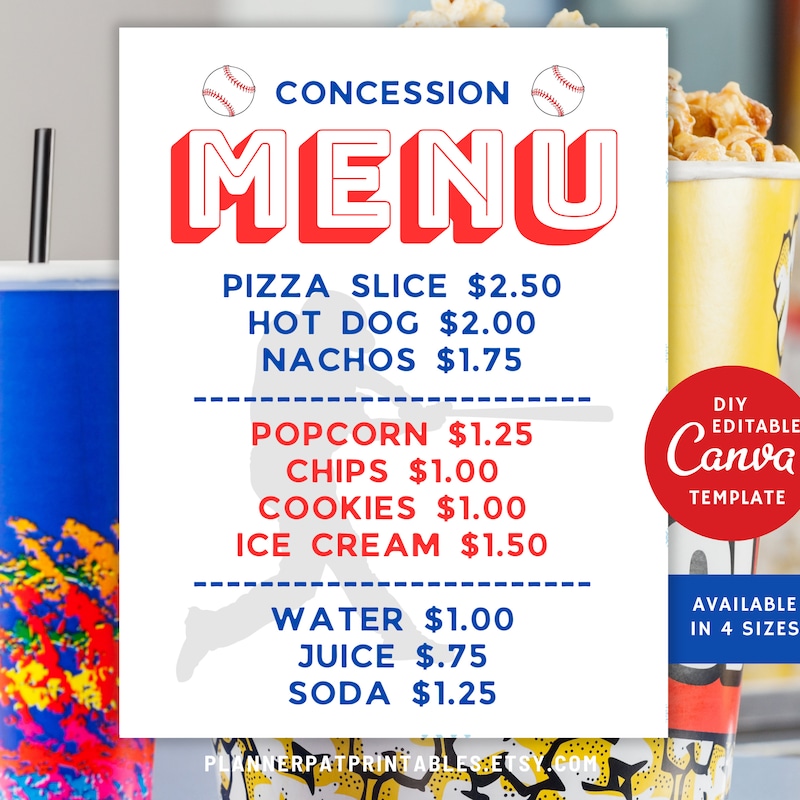 Concession Stand Sign - Etsy