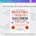 Editable Basketball Tryout Flyer Template, Youth Sports Registration ...