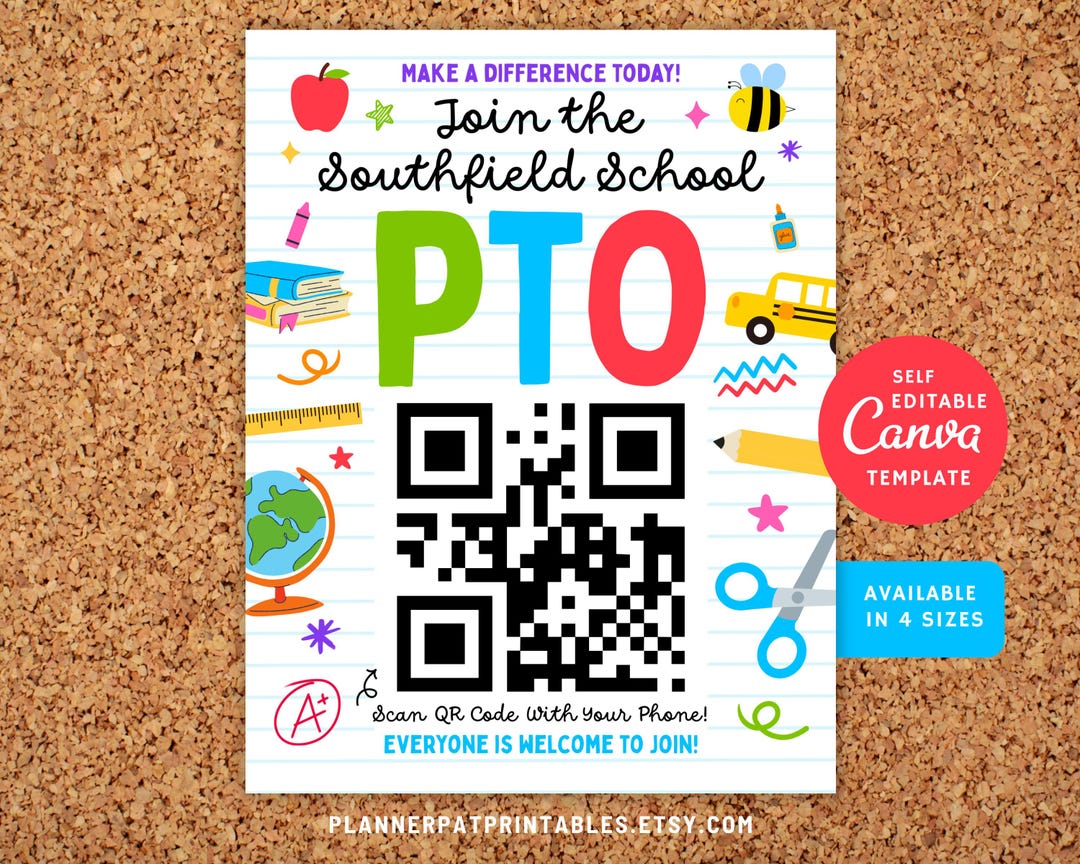Editable Join PTO Flyer Template: School Parent Recruitment Poster ...