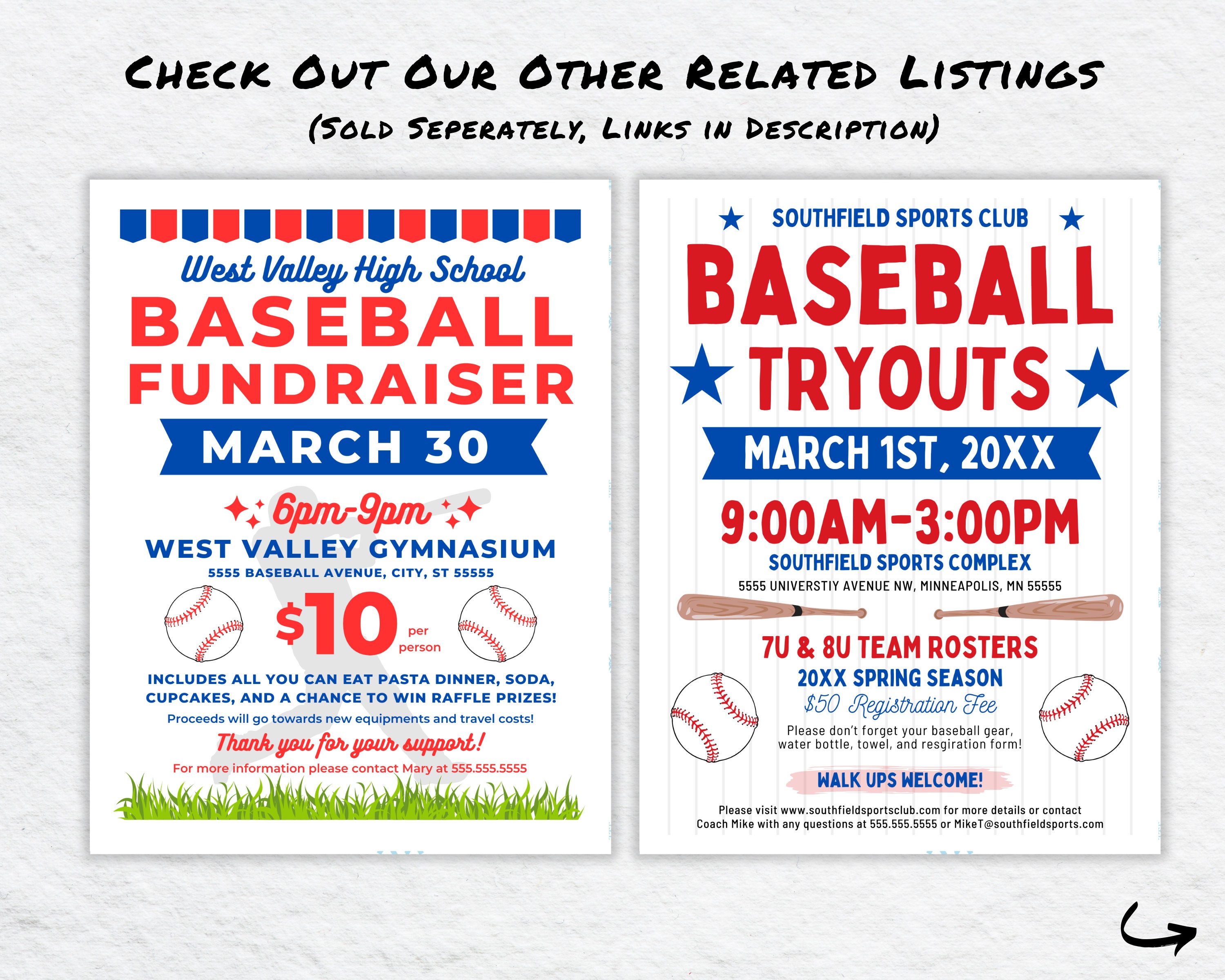 Baseball Sponsorship Levels Form Editable Template: Sponsor Menu ...