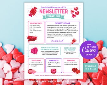 EDITABLE February Pto,pta Newsletter Template, Jettemplate Winter PTO ...