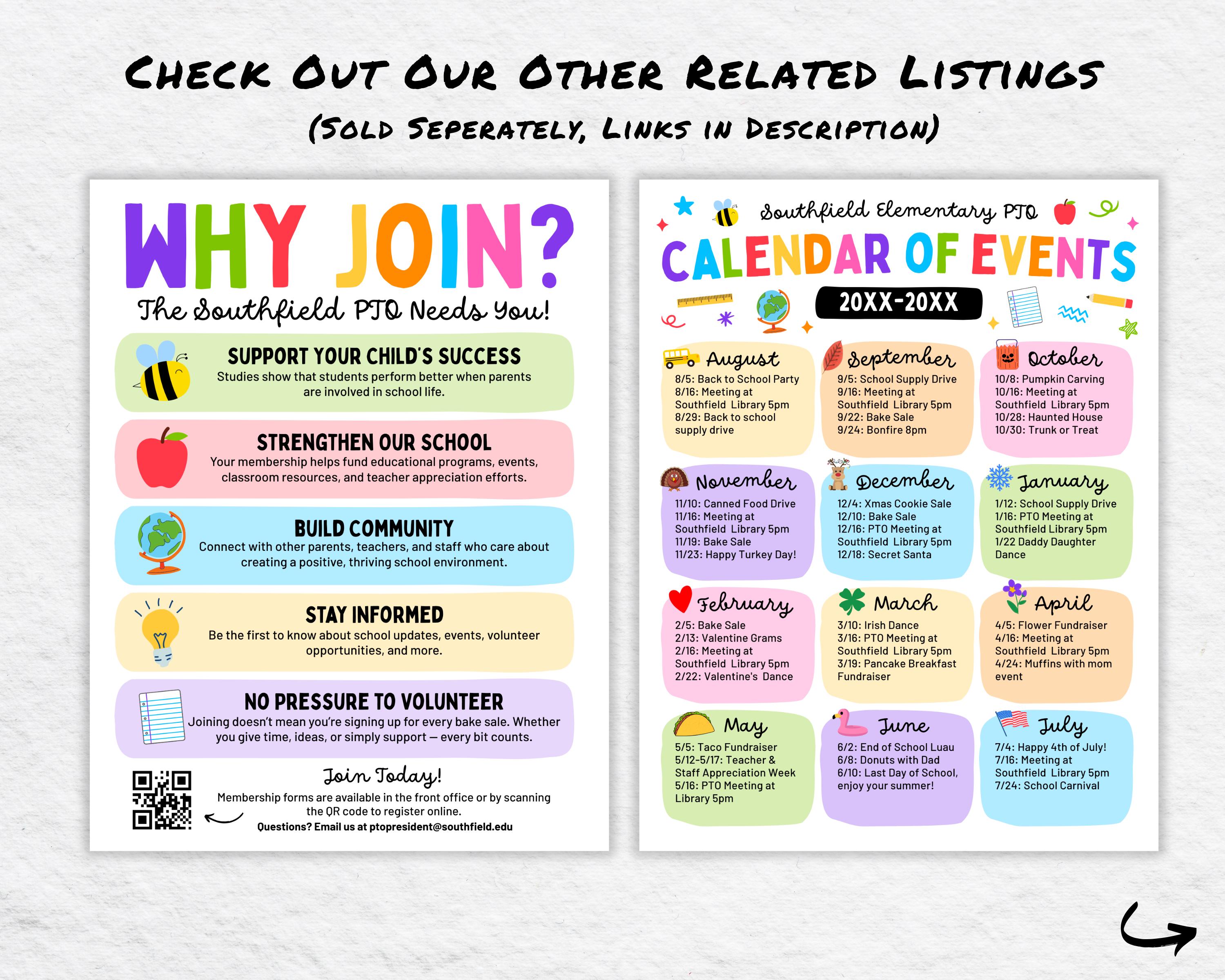 Editable Join PTO Flyer Template: School Parent Recruitment Poster ...