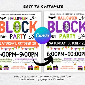 Editable Halloween Block Party Flyer Template | Neighborhood Trick-or ...