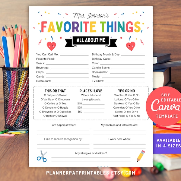 A Few of My Favorite Things Printable - Etsy