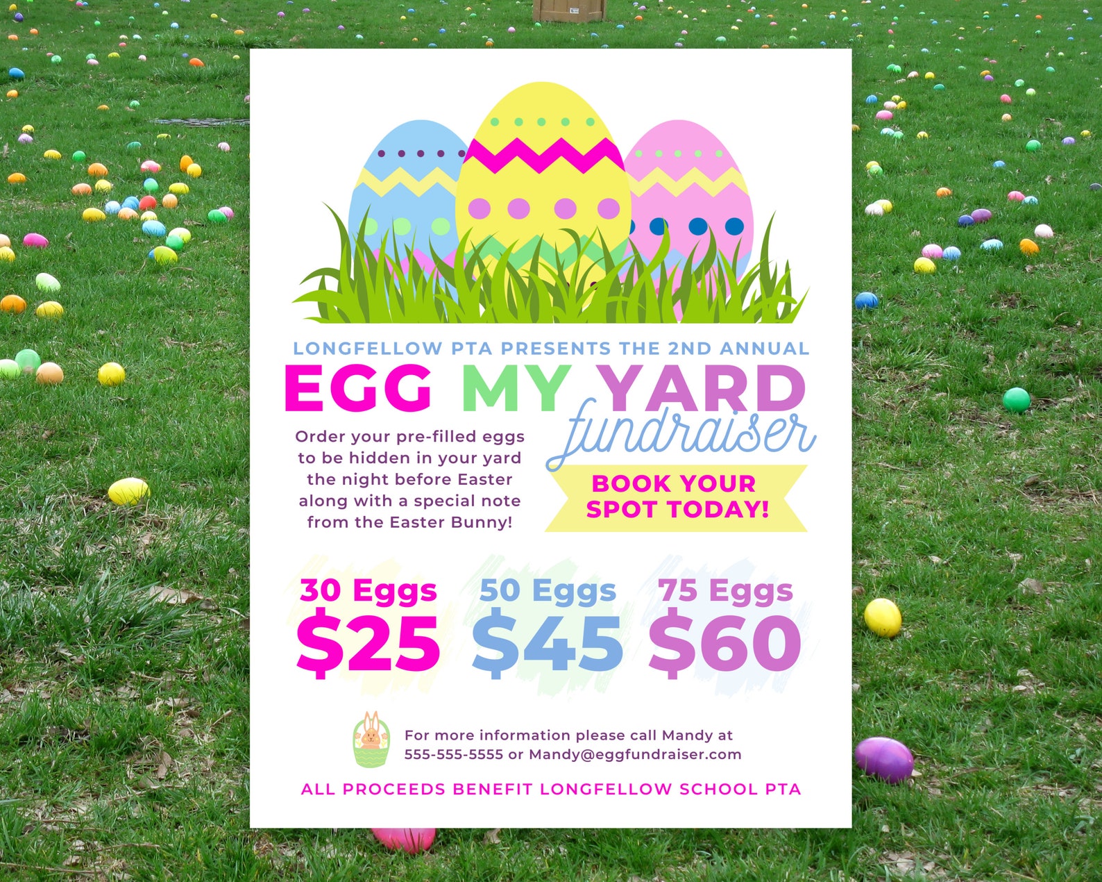Editable Egg My Yard Flyer Printable Easter Fundraiser Flyer - Etsy UK