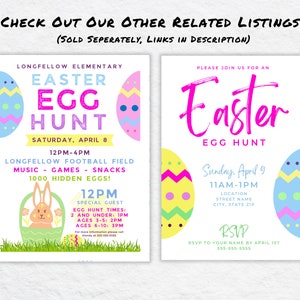 Editable Easter Eggstravaganza Flyer Printable, Egg Hunt Party Invite ...