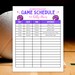 Editable Volleyball Schedule - Sports Practice & Game Calendar (canva ...