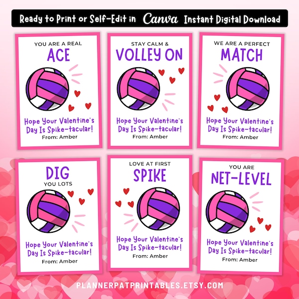 Volleyball Valentine - Etsy
