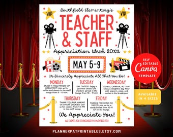VIP Hollywood Theme-themed Teacher Appreciation Week Flyer, Hollywood ...