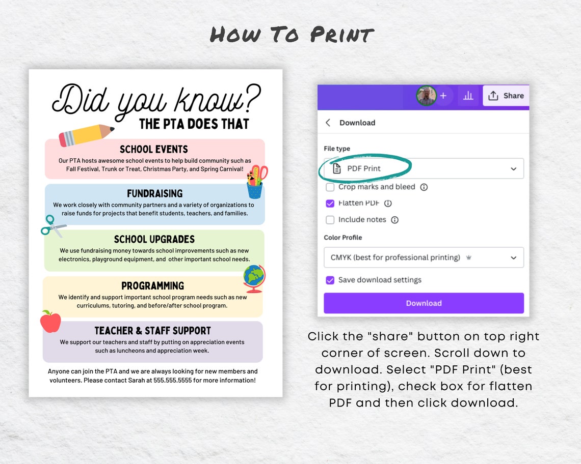 Editable Did You Know the PTA PTO Does That Flyer (canva Template ...