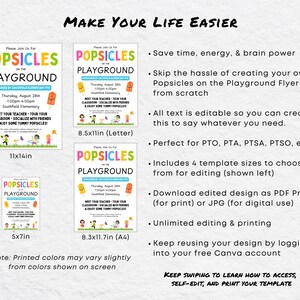 DIY Popsicles on the Playground Flyer Template, Icey Pops Social Invite ...