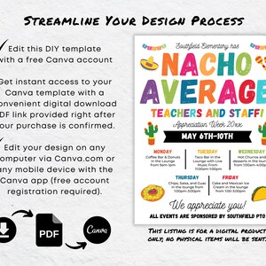 Editable Nacho Average Teacher & Staff Appreciation Day Fiesta ...