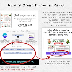Editable PTA Newsletter December Template, Holiday News, Canva Template ...