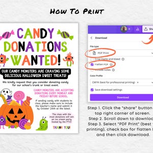 Editable Candy Donation Flyer Template: Trunk or Treat (canva, Digital ...