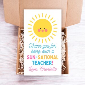 Sun-sational Teacher Tag End of School Year Editable Canva Template - Etsy