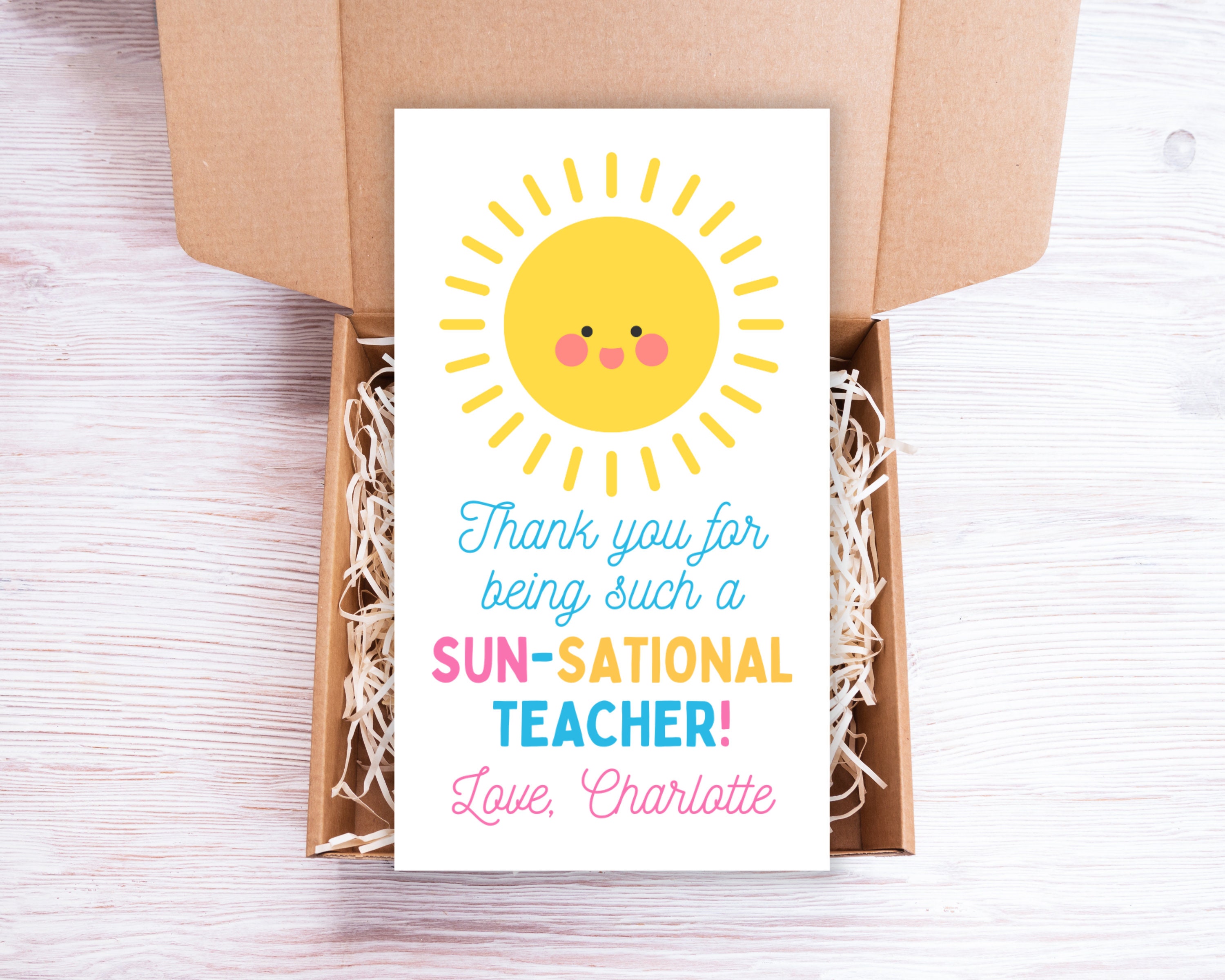 Sun-sational Teacher Tag End of School Year Editable Canva - Etsy