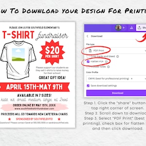 T-shirt Fundraiser Flyer Editable Printable, Spirt Wear Template Canva ...