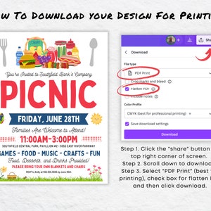 Company Picnic Flyer Editable Template, Work Appreciation Party, Canva ...