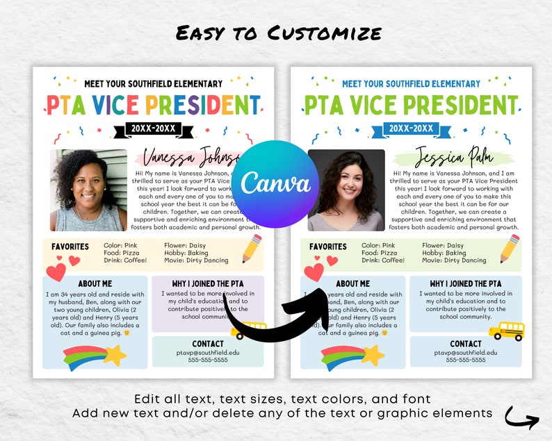 Editable Meet the Team Flyer Bundle: Canva PTA/PTO Templates (digital ...