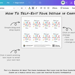 Editable Teacher & Staff Appreciation Thank You Gift Tags Canva ...