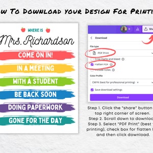 Editable Where is the Teacher Sign Printable, Office Door Flyer ...