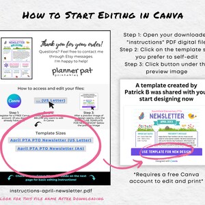 Editable April Newsletter Template, Spring PTO PTA School News, Canva ...