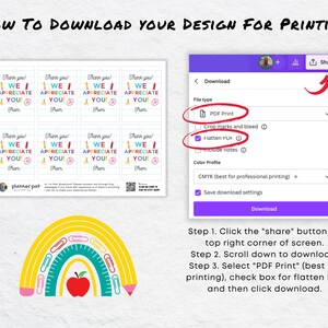 Editable Teacher & Staff Appreciation Thank You Gift Tags Canva ...