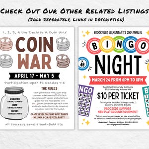 Penny War Flyer Editable Template, Coin Drive Fundraiser, Canva ...